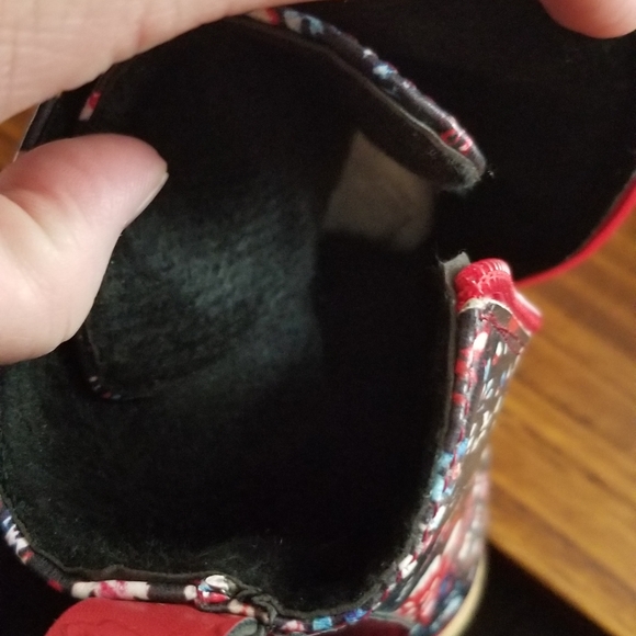 Shoes | Red Floral Boho Boots Nwot | Poshmark